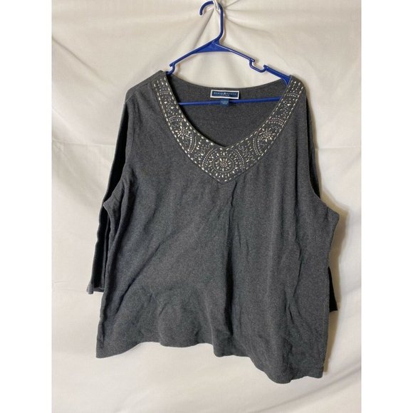 Karen Scott | Tops | Karen Scott Womens Plus Size X Ray Embellished Top ...